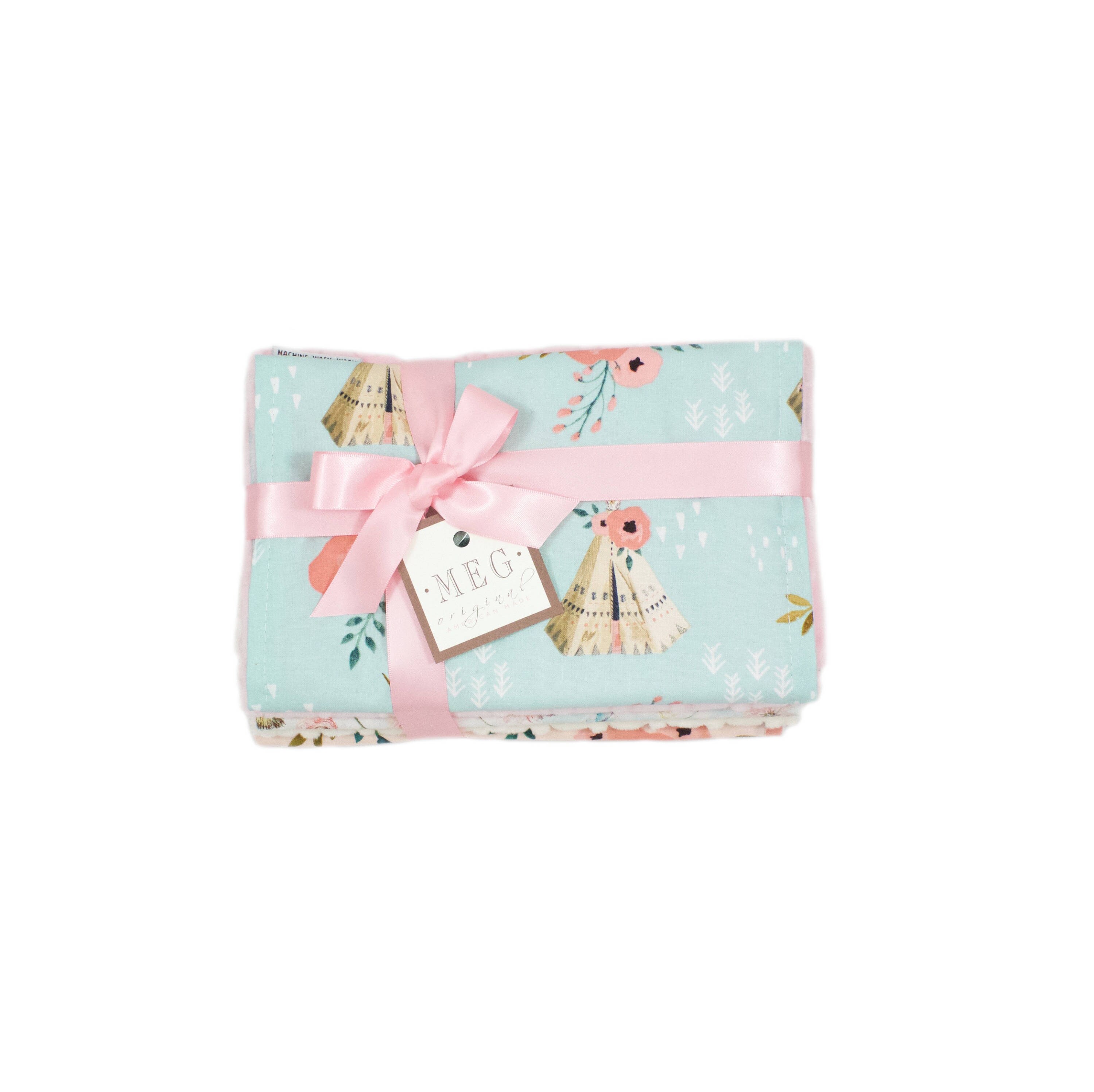 Baby Girl Burp Cloth Set of 5 Tee Pees Antlers Floral | Etsy