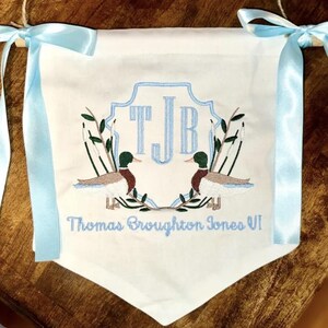 Custom Embroidered Baby Boy Gift { Mallard Crest With Initials } 100% ...
