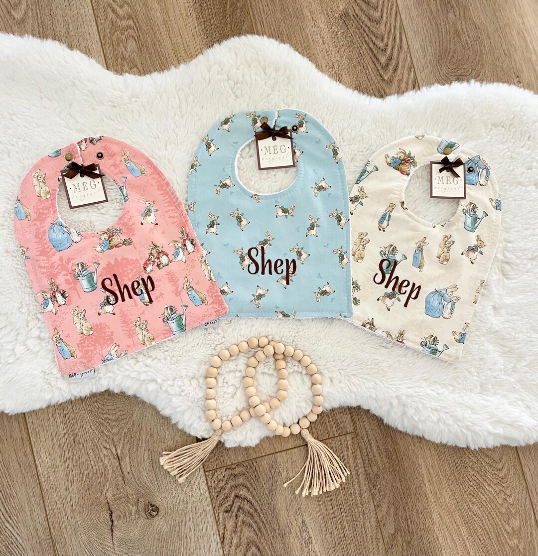 Peter Rabbit Bibs { Baby-to-toddler Adjustable Snap Bib for Easter ...