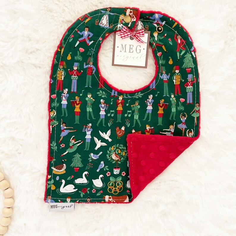 12 Days of Christmas Nutcracker Bib { Baby-to-toddler Adjustable Snap ...