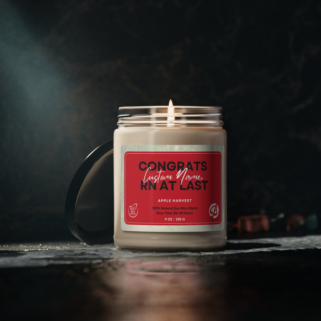 Personalized Nurse Graduation Candle, Congrats RN at Last, Custom Nurse ...