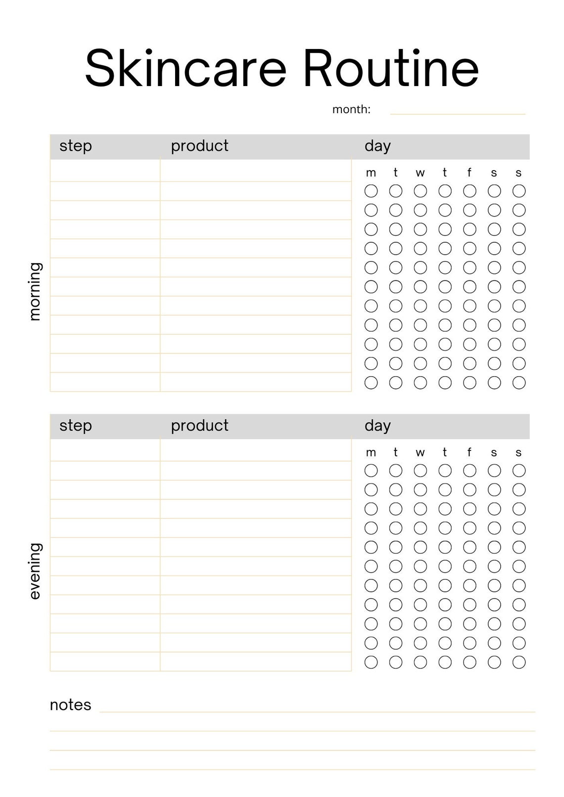 Printable Skincare Routine - Etsy