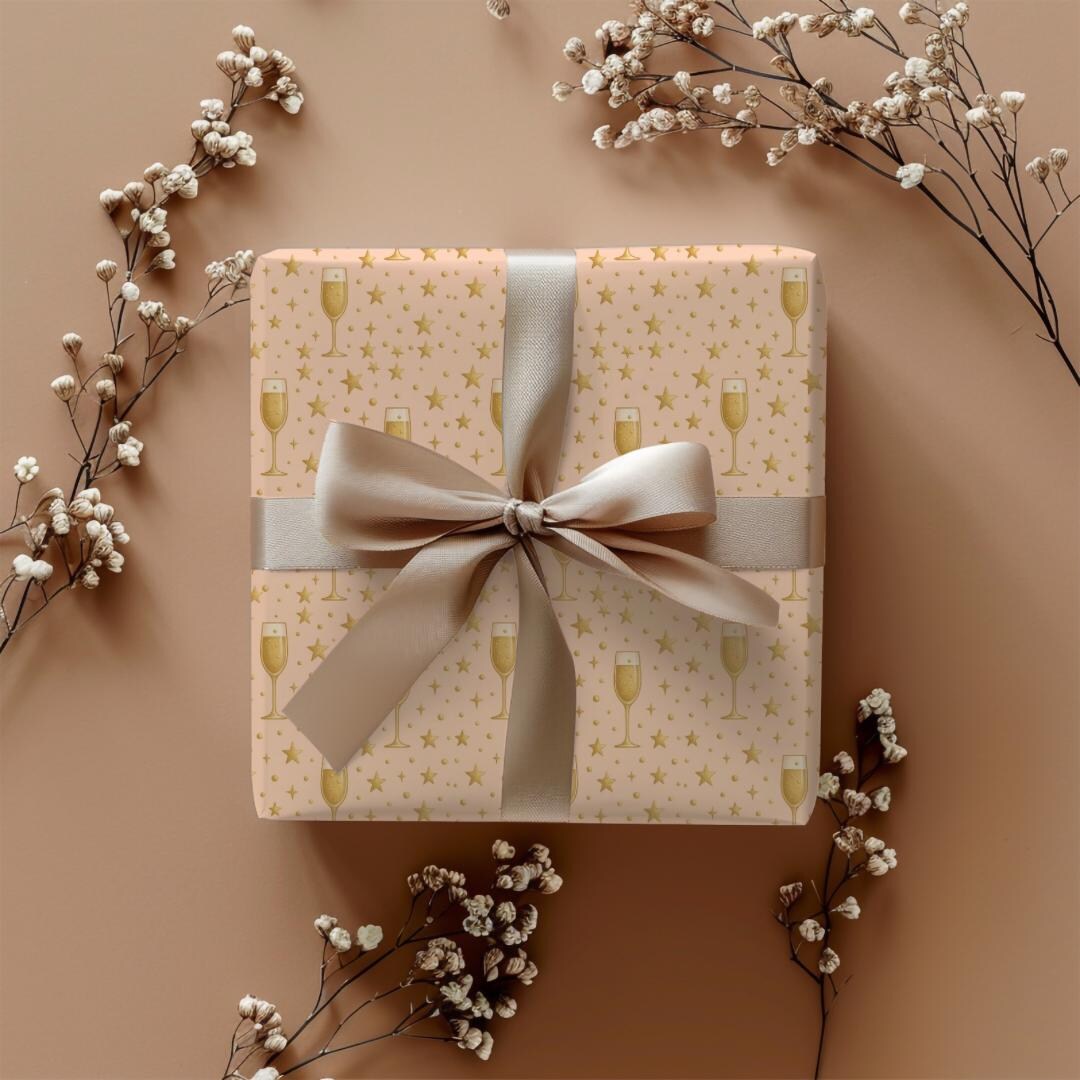 Champagne Wrapping Paper | Special Occasion Gift Wrap | Birthday Gift ...