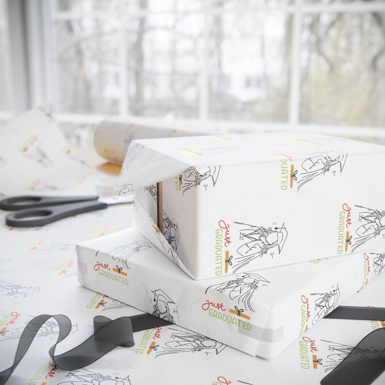 Just Graduated Wrapping Paper | Graduation Gift Wrap | College Grad ...