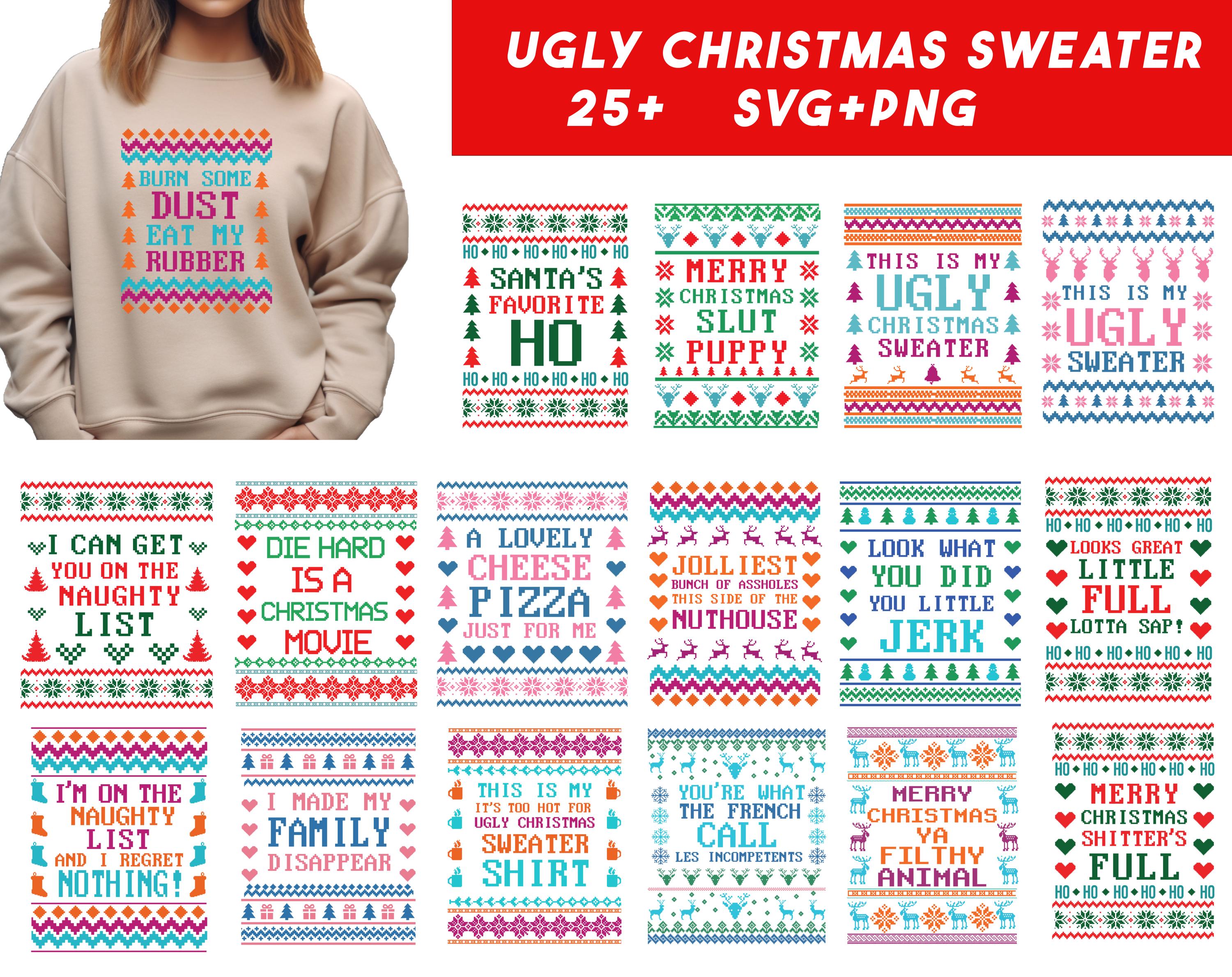 Family Christmas Sweaters Svg Bundle, Ugly Christmas Sweater Svg, Merry ...