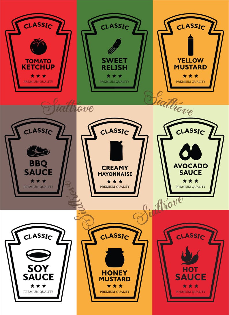 Condiment SVG, Halloween Condiments Svg, Tomato Sauce, Mustard Svg ...