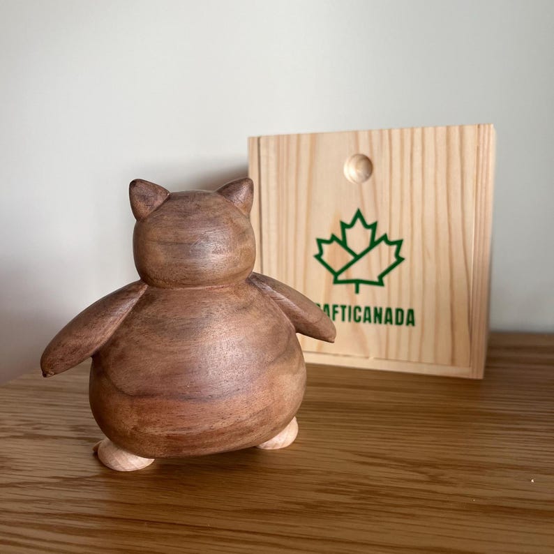 Handcrafted Wooden Snor Lax Style Figurine – Pockey Monster-inspired ...