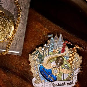 Potter-style Wizarding Quidditch Badge – Interactive Spinning Metal Pin ...