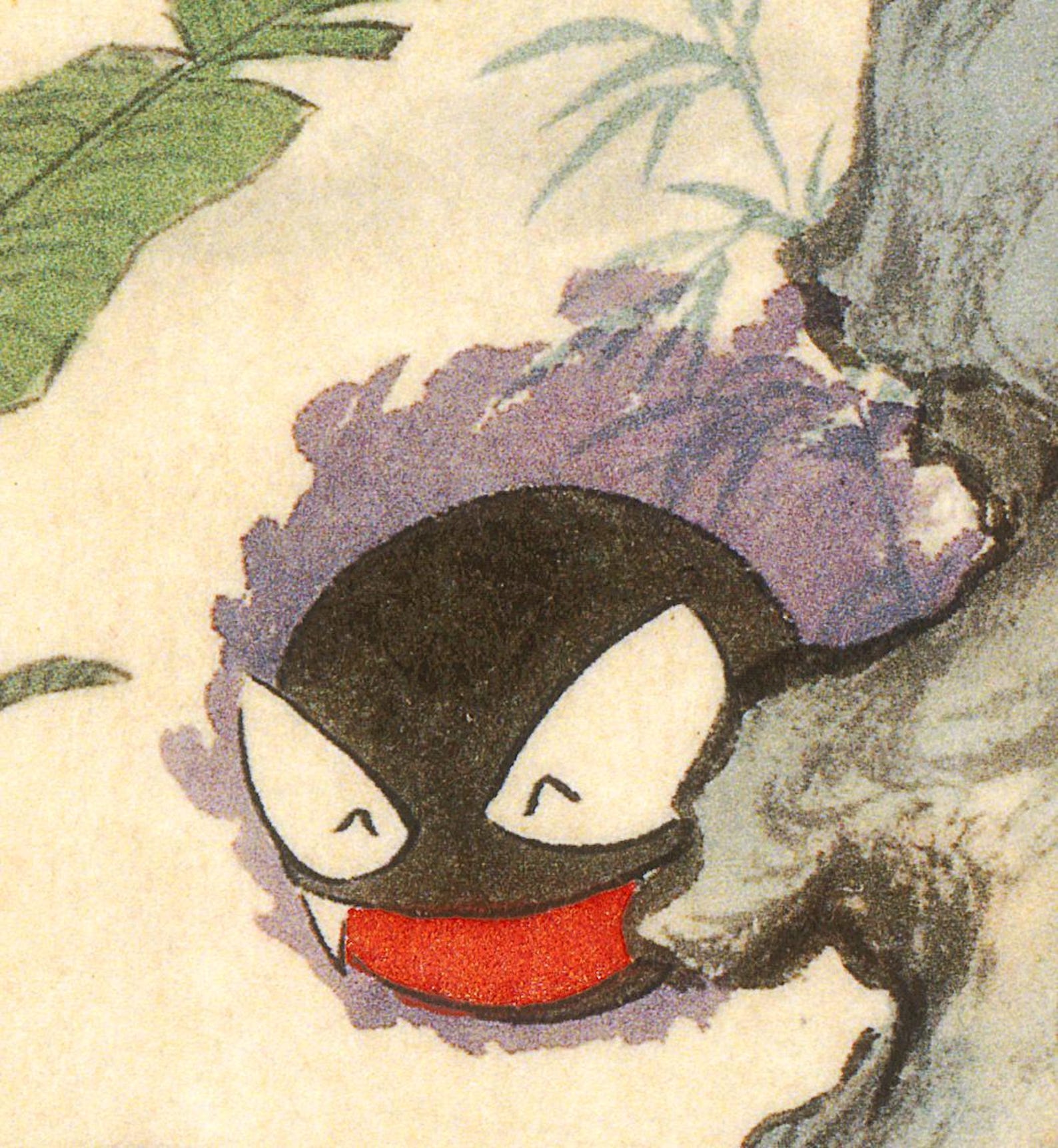 Gengar Landscape Art Print: Anime-inspired Chinese Ink Style - Solid ...
