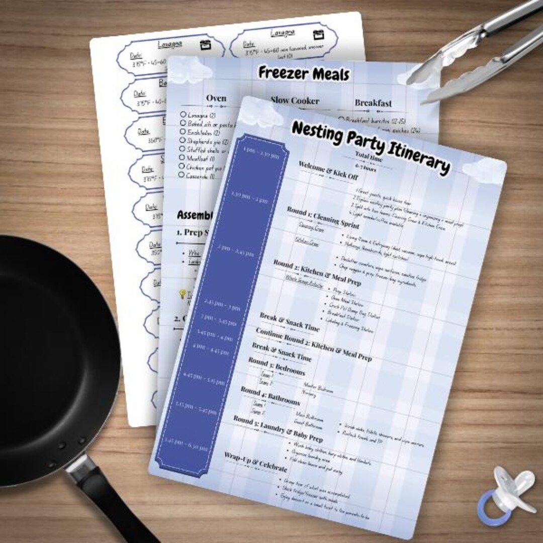 Nesting Party Bundle PDF Canva Template • Printable Meal Prep ...