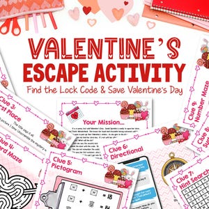 Valentines Day Escape Room for Kids - Printable Party Game - Escape ...