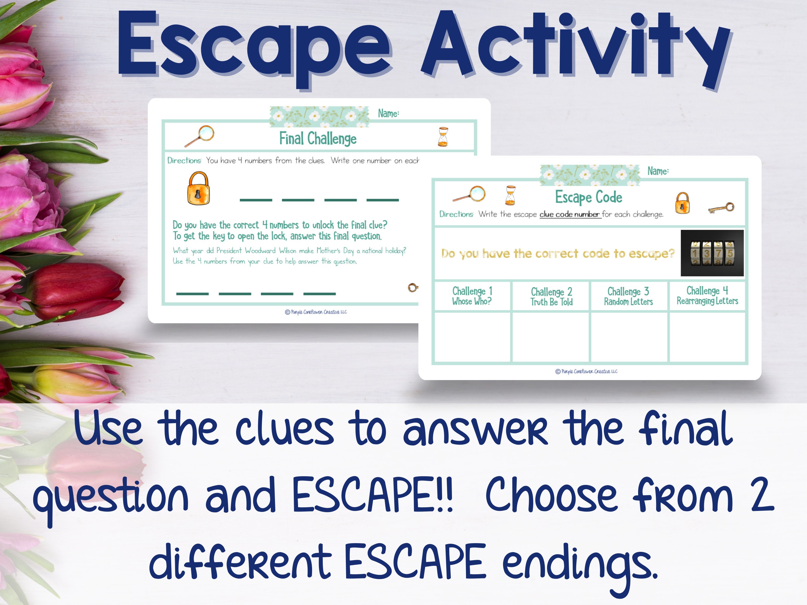 Mother's Day Escape Room Game for Kids - Printable Game - Learn History ...