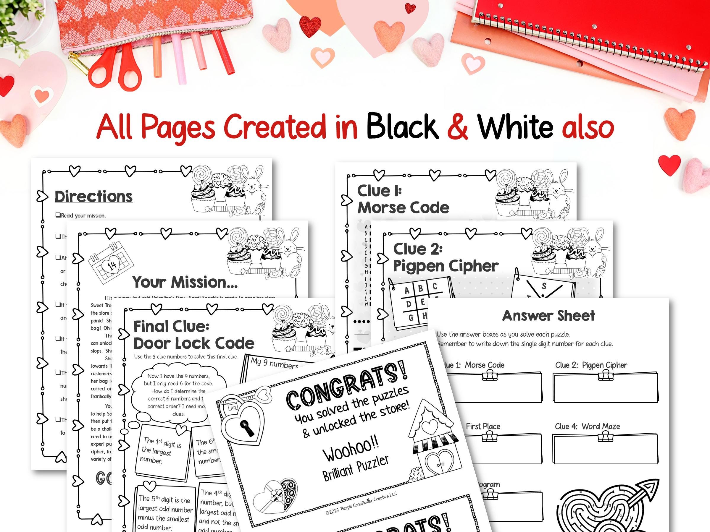 Valentines Day Escape Room for Kids - Printable Party Game - Escape ...