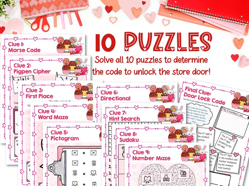 Valentines Day Escape Room for Kids - Printable Party Game - Escape ...