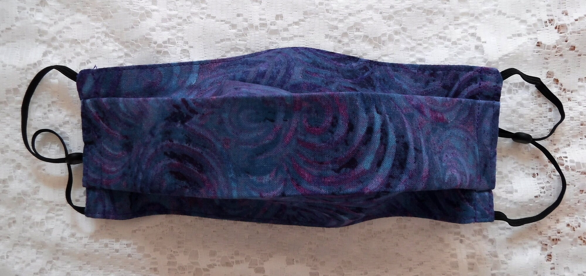 Purple Pink Swirl Face Mask - Adults Cotton Pleated Face Mask - Pink ...