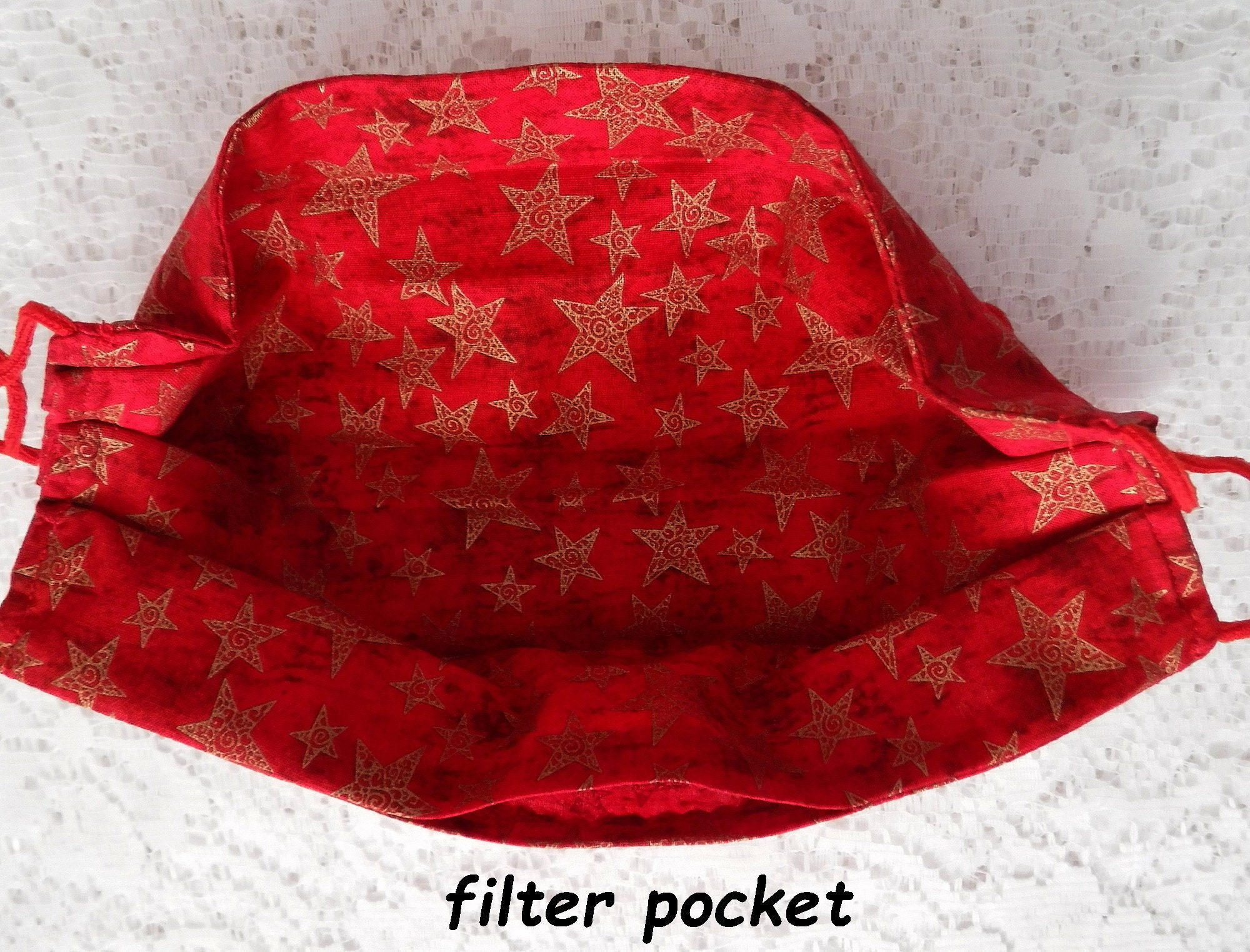Gold Metallic Stars on Red Cotton Pleated Face Mask Red Gold - Etsy Canada