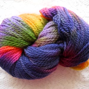 Spring Garden Hand Dyed Wool Yarn Rainbow Hand Painted Wool Yarn Pink ...
