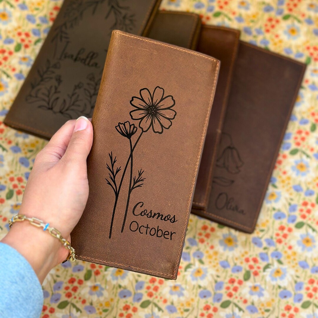 Personalized Leather Wallet, Laser Engraved Bifold Wallet - Etsy