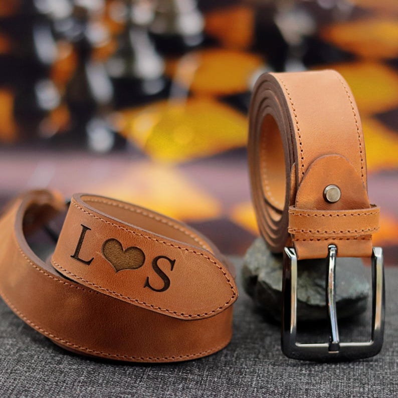 Personalized Leather Belt for Men, Custom Engraved Top Grain Belt ...