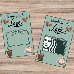 Thanks a Latte Gift Card Holder, Thank You Gift Card, Thank You Tag ...