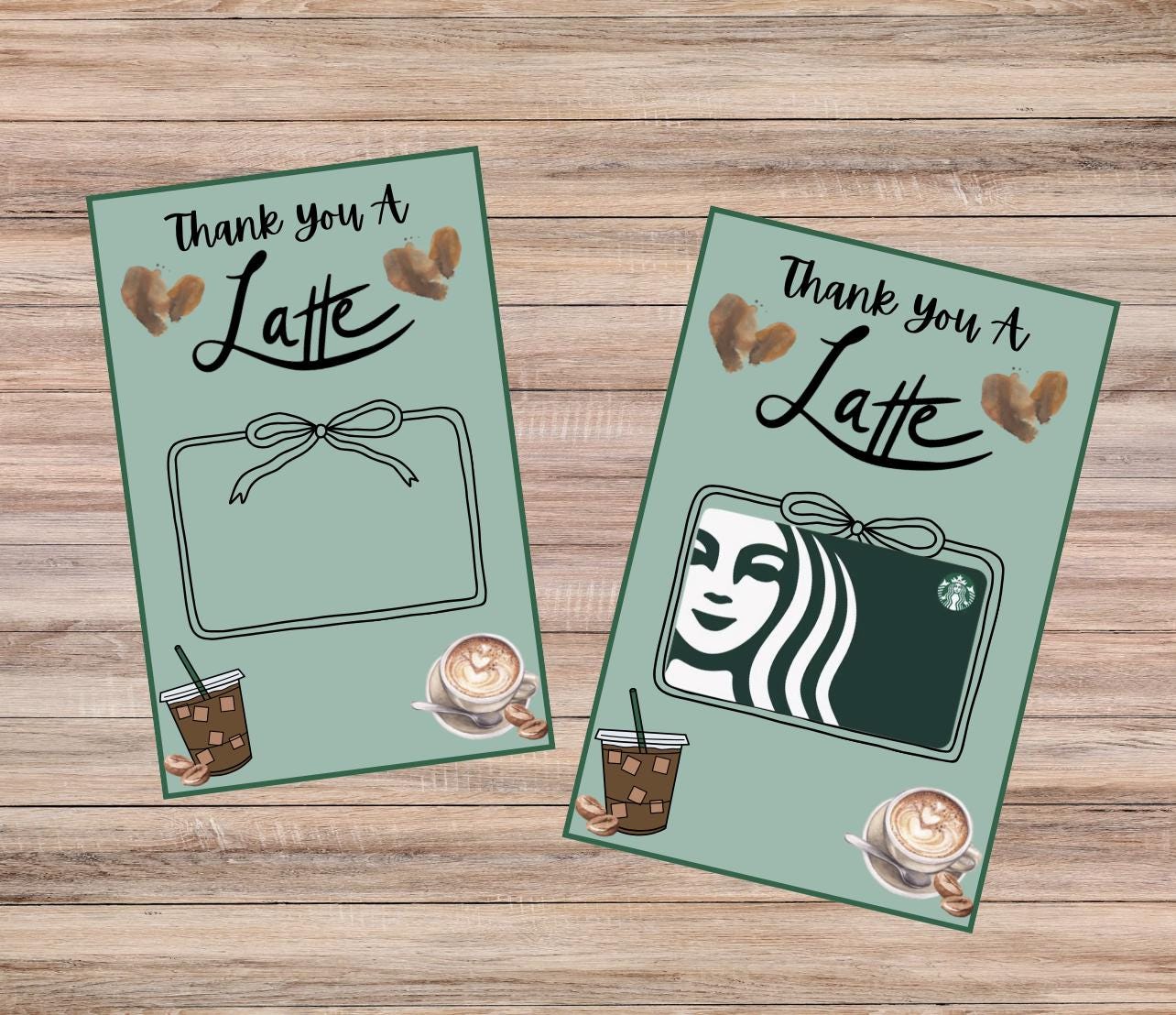 Thanks a Latte Gift Card Holder, Thank You Gift Card, Thank You Tag ...