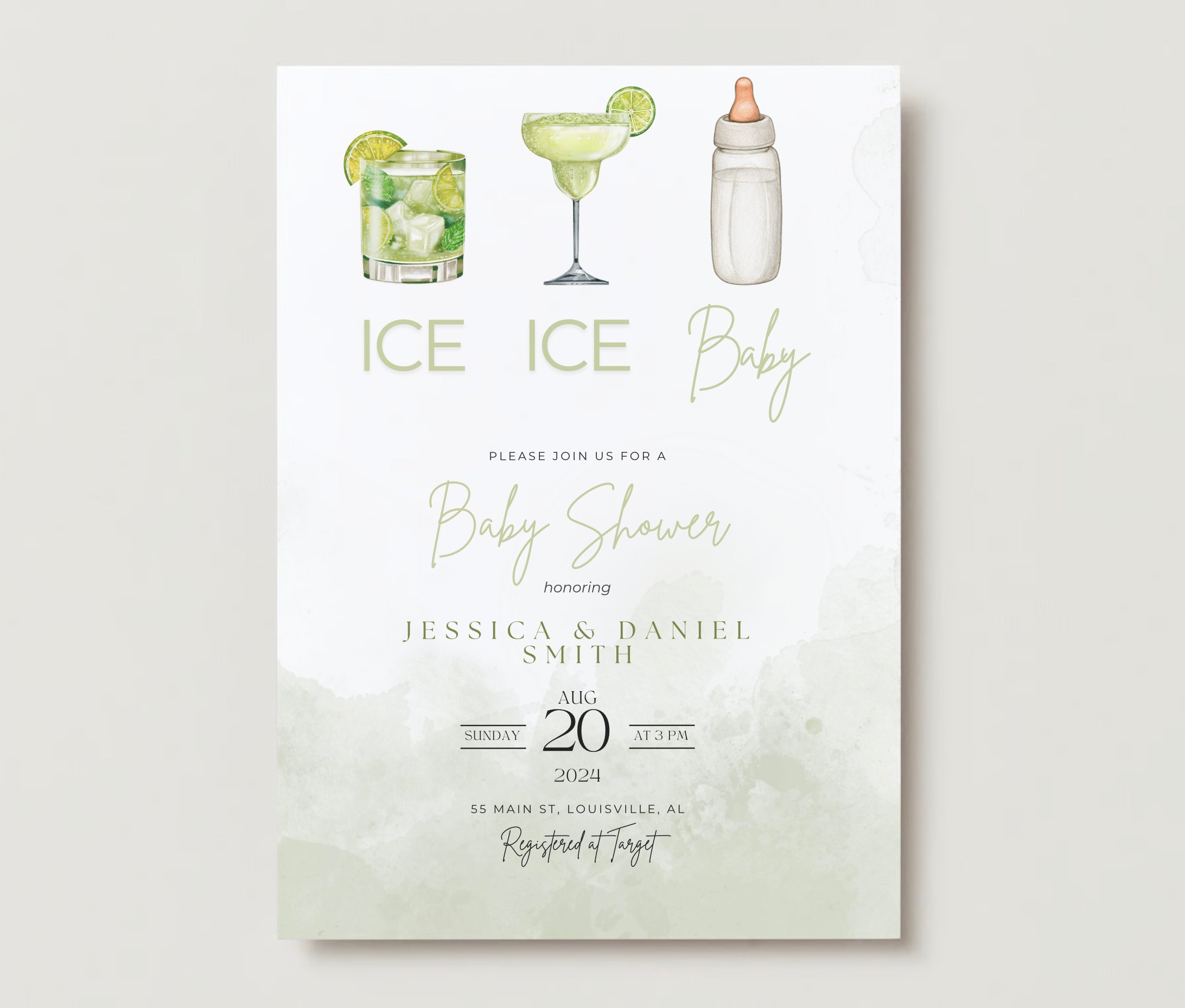 Ice Ice Baby Invitation, Baby Shower Digital Invitation, Gender Neutral ...