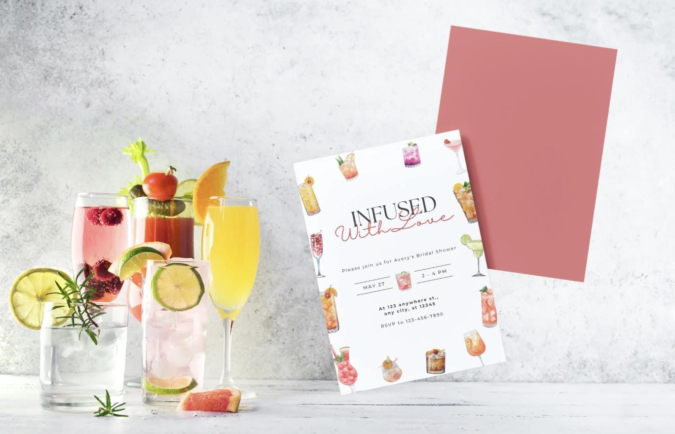 Infused With Love Bridal Shower Invitation Template | Margarita ...