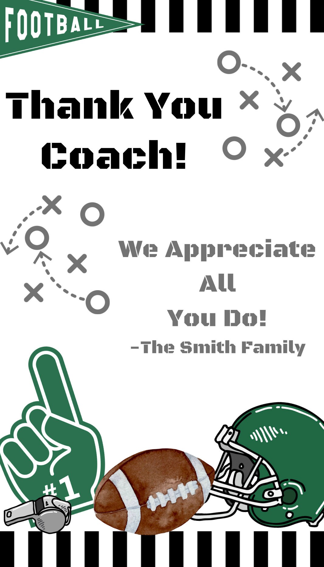 Printable Thank You Gift Tag for Football Coach-gift for Football Dad ...