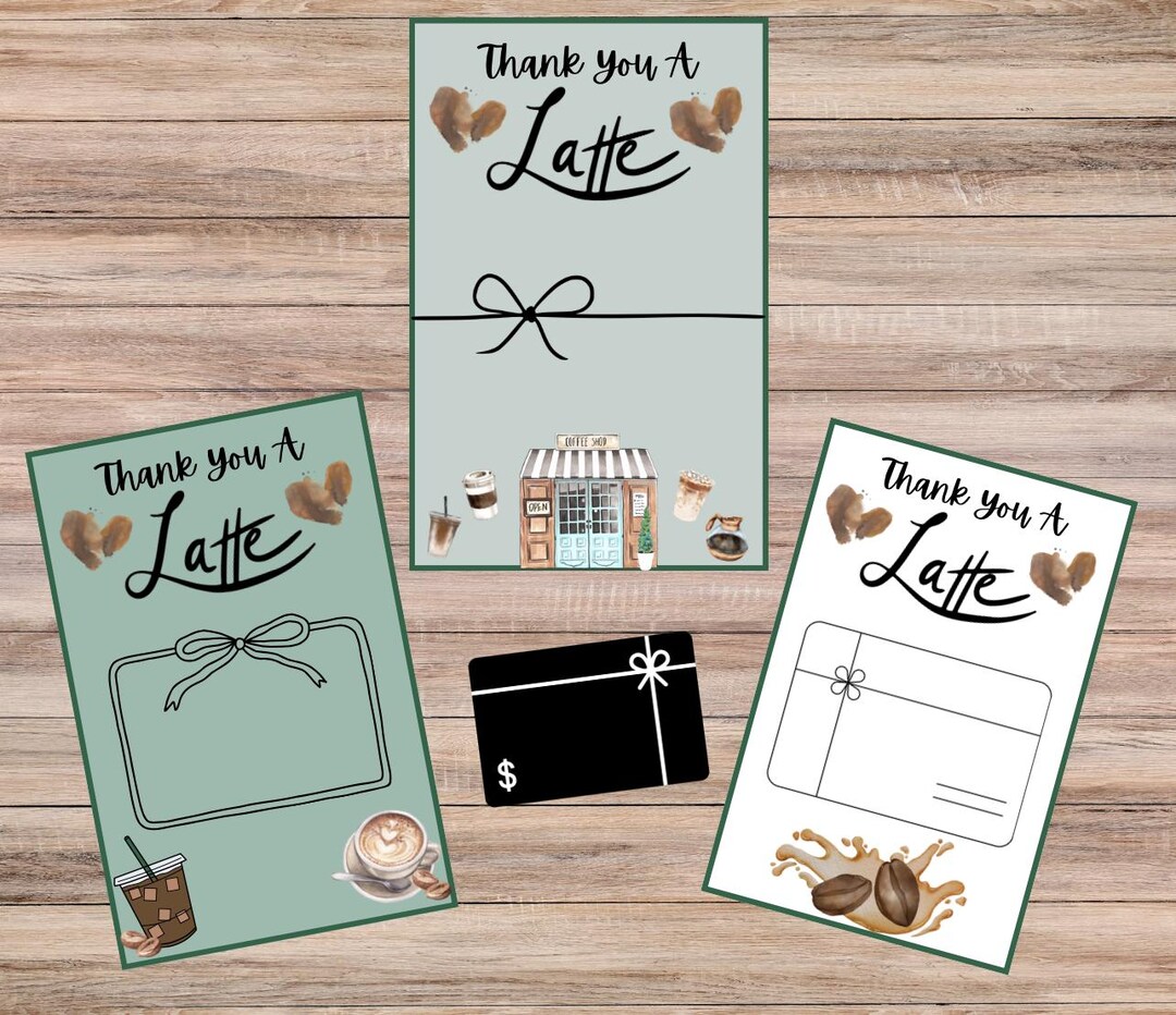 Thanks a Latte Gift Card Holder, Thank You Gift Card, Thank You Tag ...