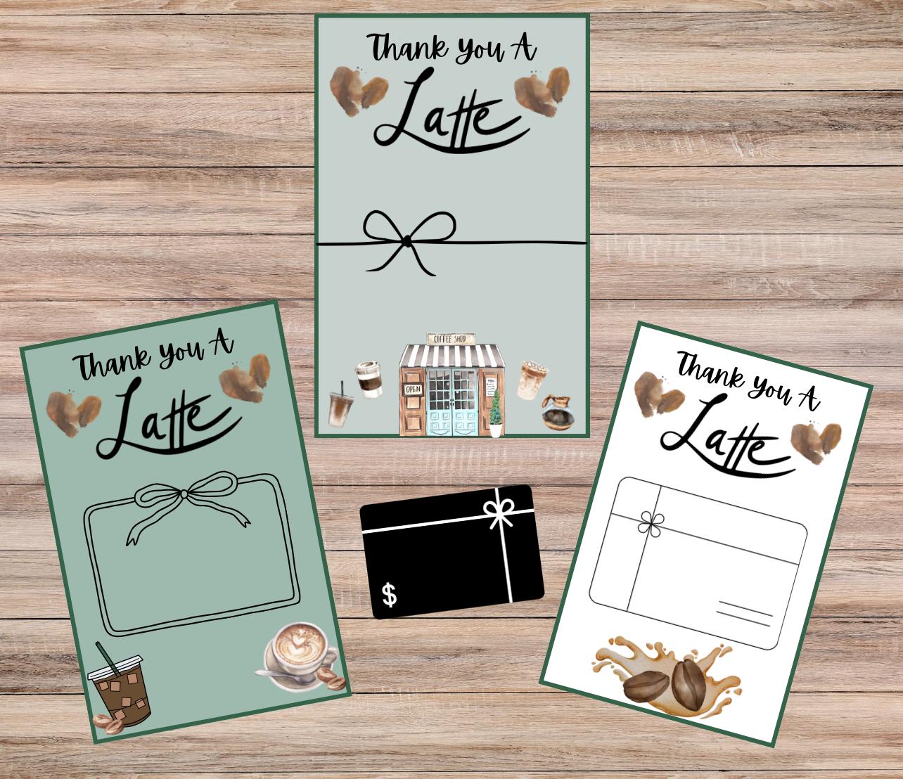 Thanks a Latte Gift Card Holder, Thank You Gift Card, Thank You Tag ...