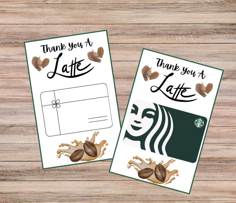 Thanks a Latte Gift Card Holder, Thank You Gift Card, Thank You Tag ...