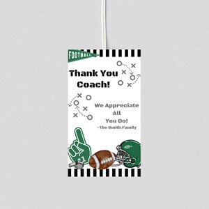 Printable Football Coach Thank You Gift Tag (digital Download) - Etsy