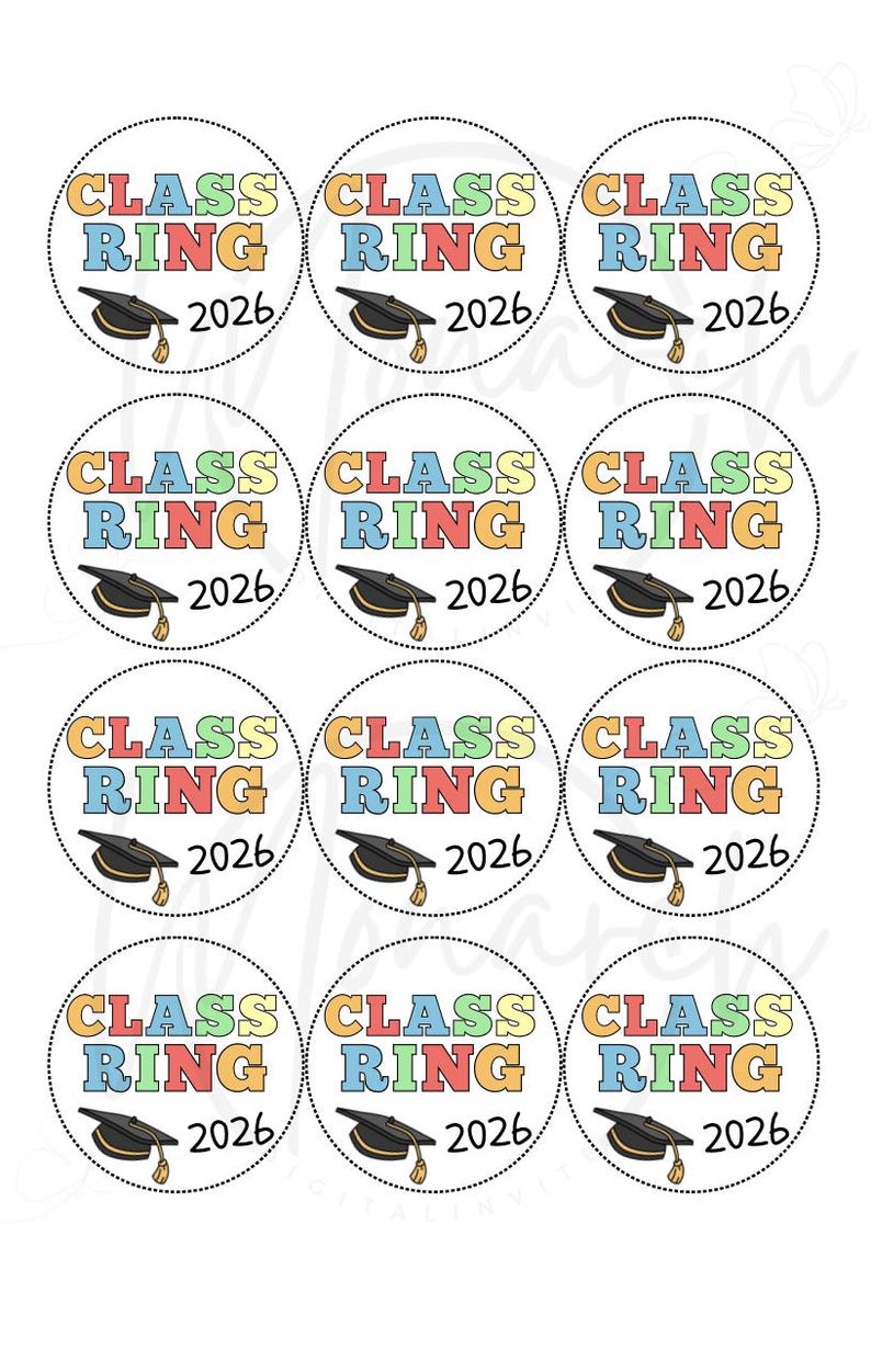 Class Ring Pop Sticker Template: Class of 2026 (digital Download) - Etsy