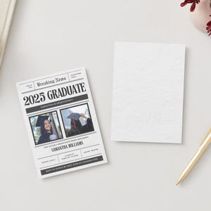 Newspaper Graduation Invitation-breaking News Digital Invitation-2025 ...