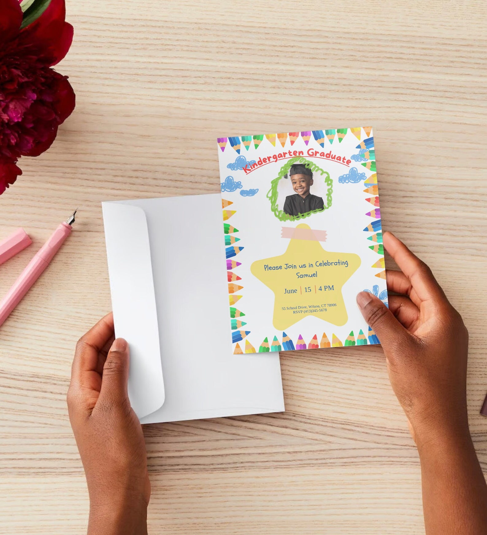 Kindergarten Graduation Invitation: Editable Template (digital Download ...