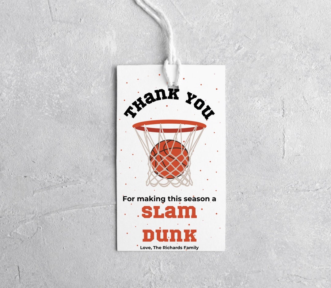 Thank You Gift Tag for Basketball Team-basketball Coach Gift-gift for ...