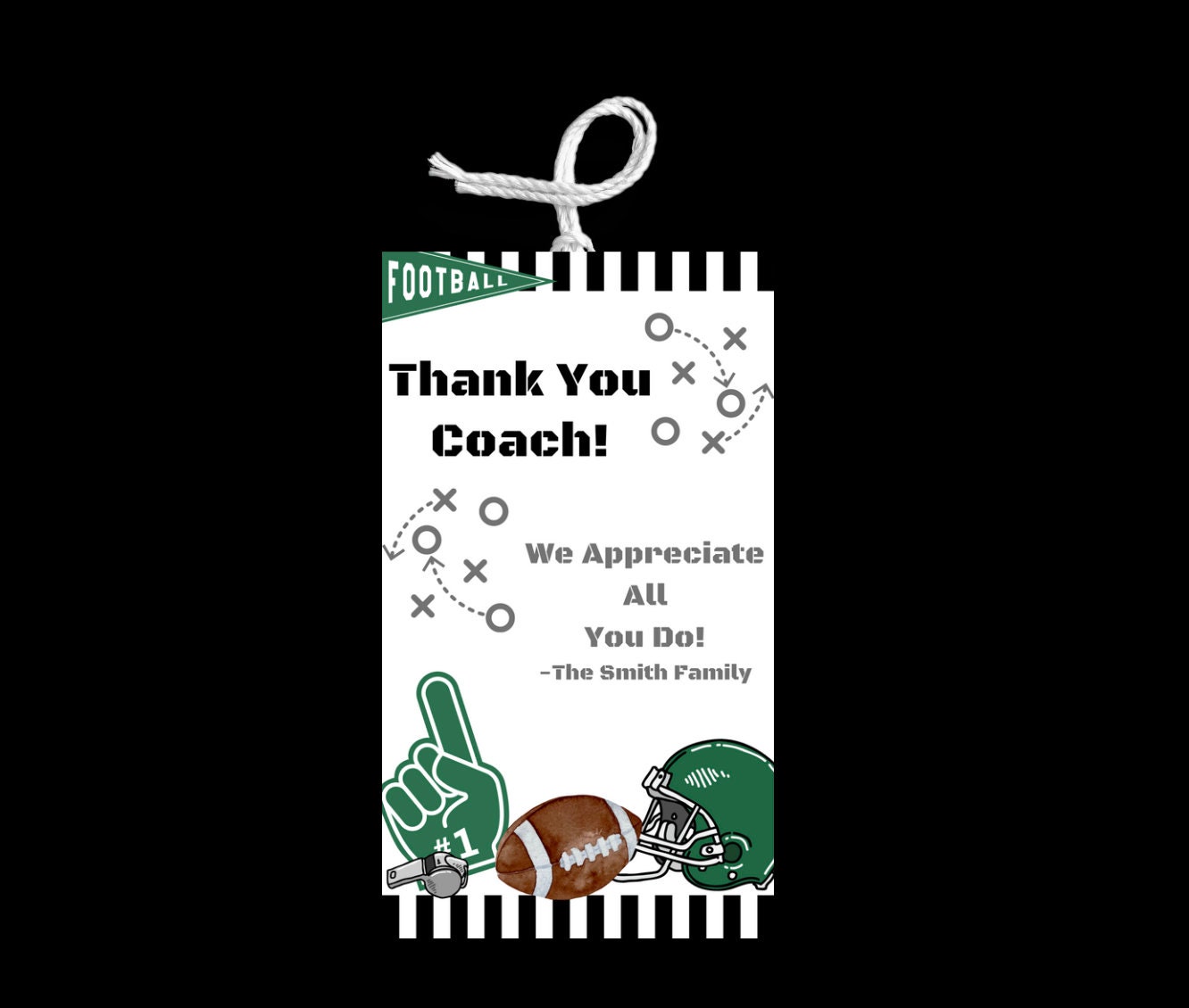 Printable Thank You Gift Tag for Football Coach-gift for Football Dad ...