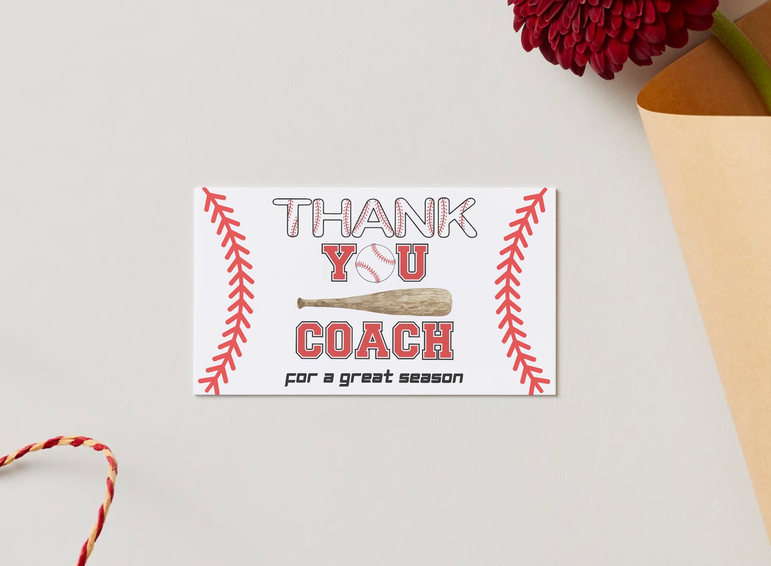 Printable Thank You Gift Tag for Baseball Coach-gift for Baseball Coach ...
