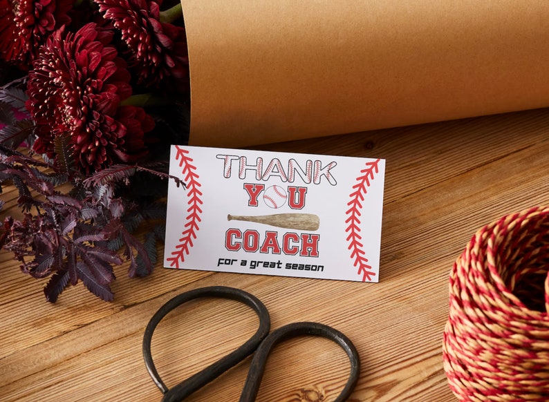 Printable Baseball Coach Thank You Gift Tag (digital Download) - Etsy