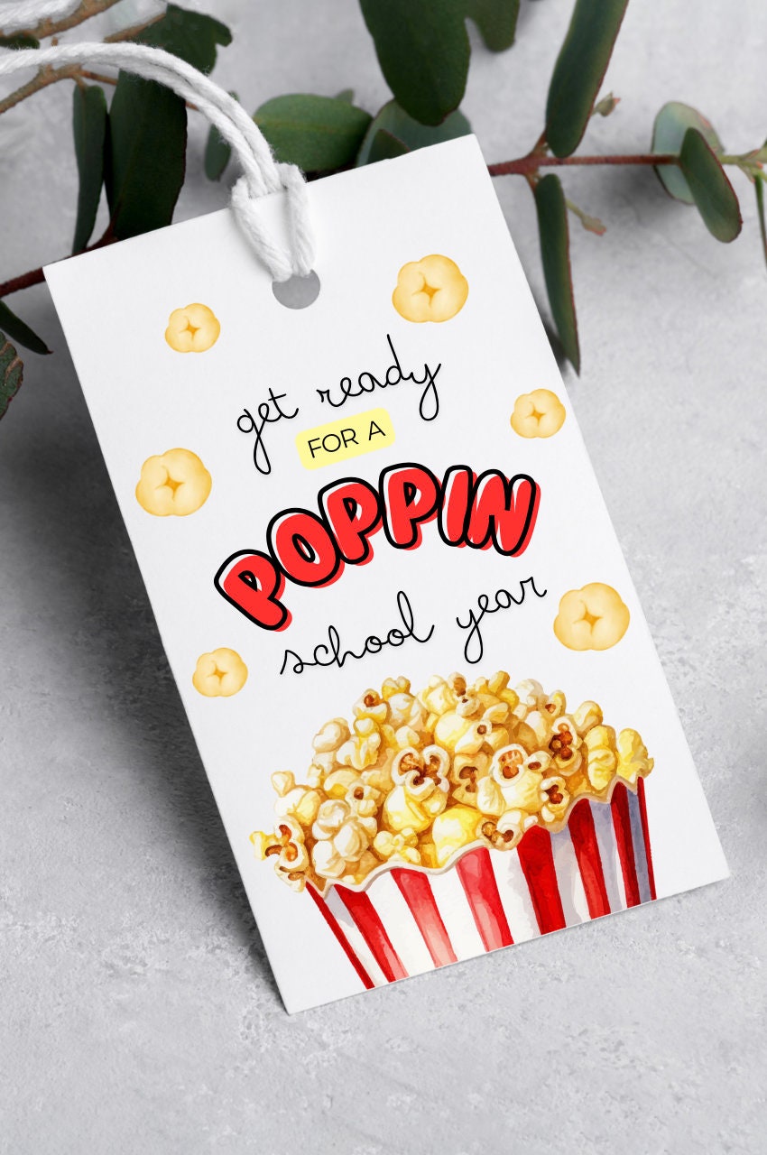 Poppin' School Year Gift Tag: Back to School (digital Download) - Etsy