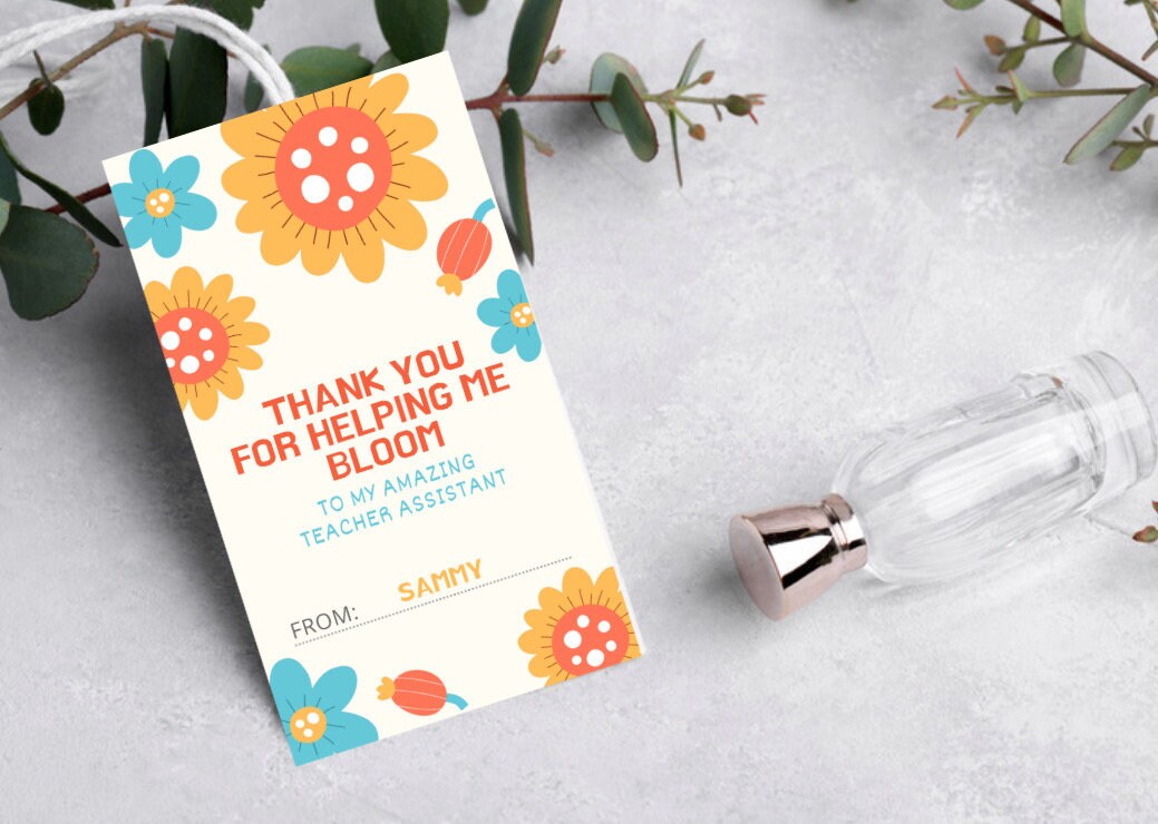 Teacher Assistant Gift Tag, Teacher Aide, Paraeducator ...