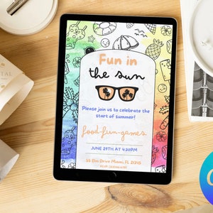 Start of Summer Party-summertime Invitation-hello Summer-digital ...