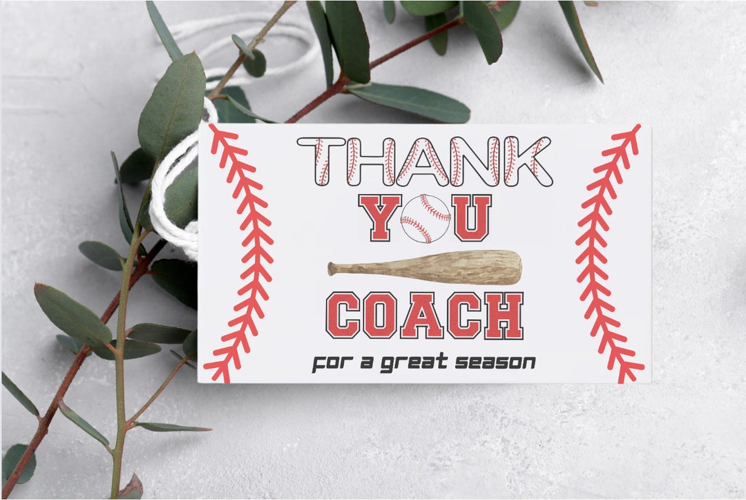 Printable Baseball Coach Thank You Gift Tag (digital Download) - Etsy