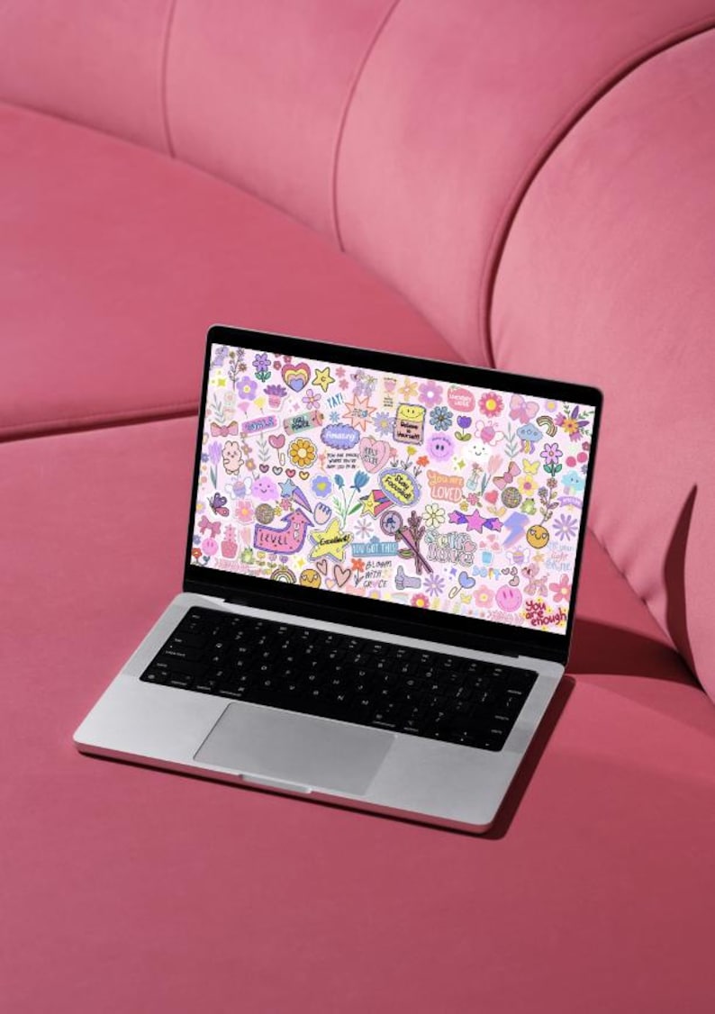 Retro Collage Sticker Affirmation Cutesy Desktop Wallpaper, Fun ...