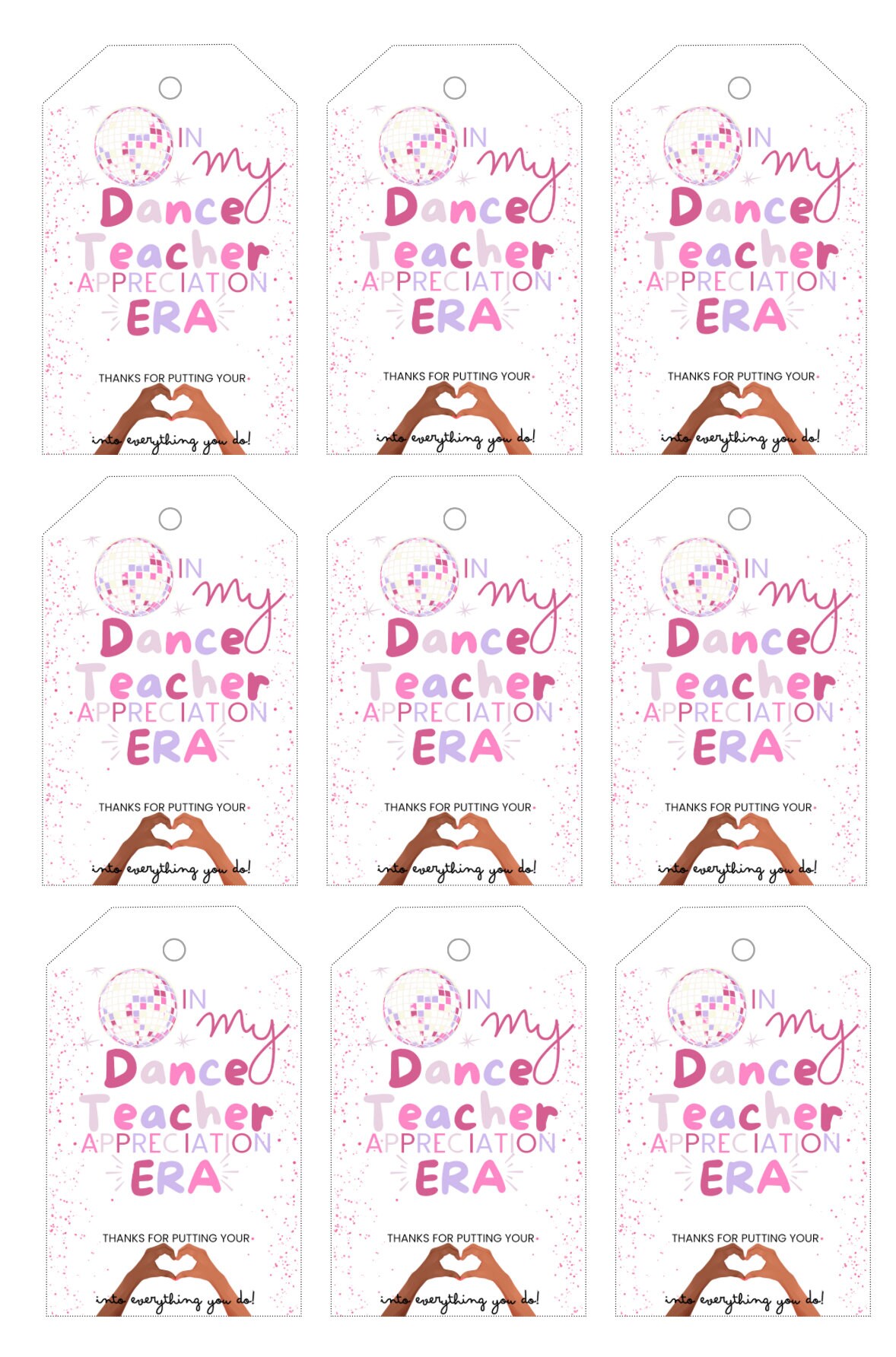 Dance Teacher Appreciation Tag, Dance Appreciation Era, Eras Tag ...