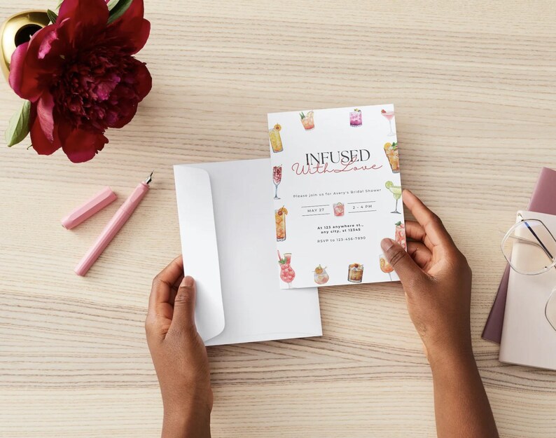 Infused With Love Bridal Shower Invitation Template | Margarita ...
