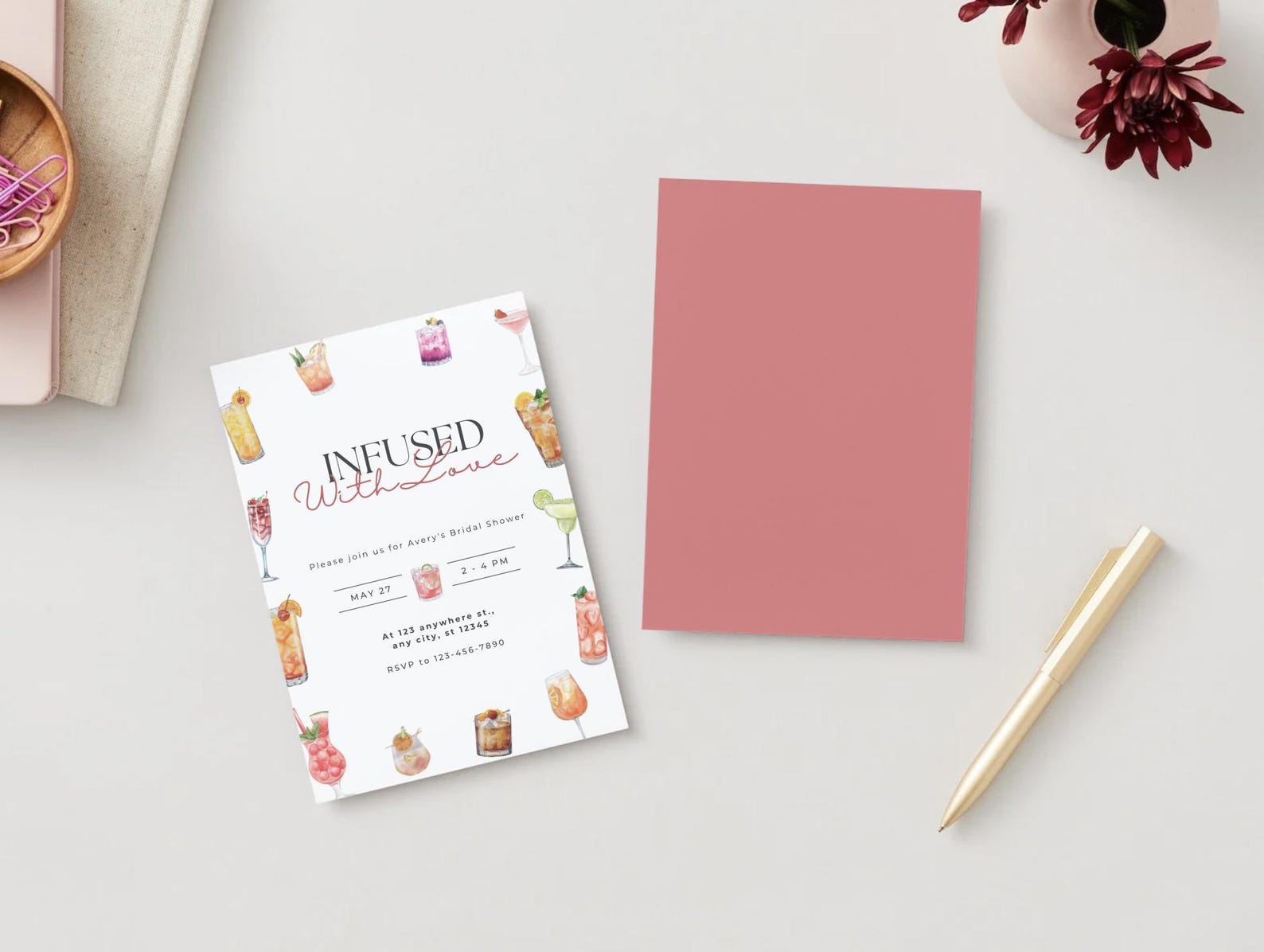 Infused With Love Bridal Shower Invitation Template | Margarita ...