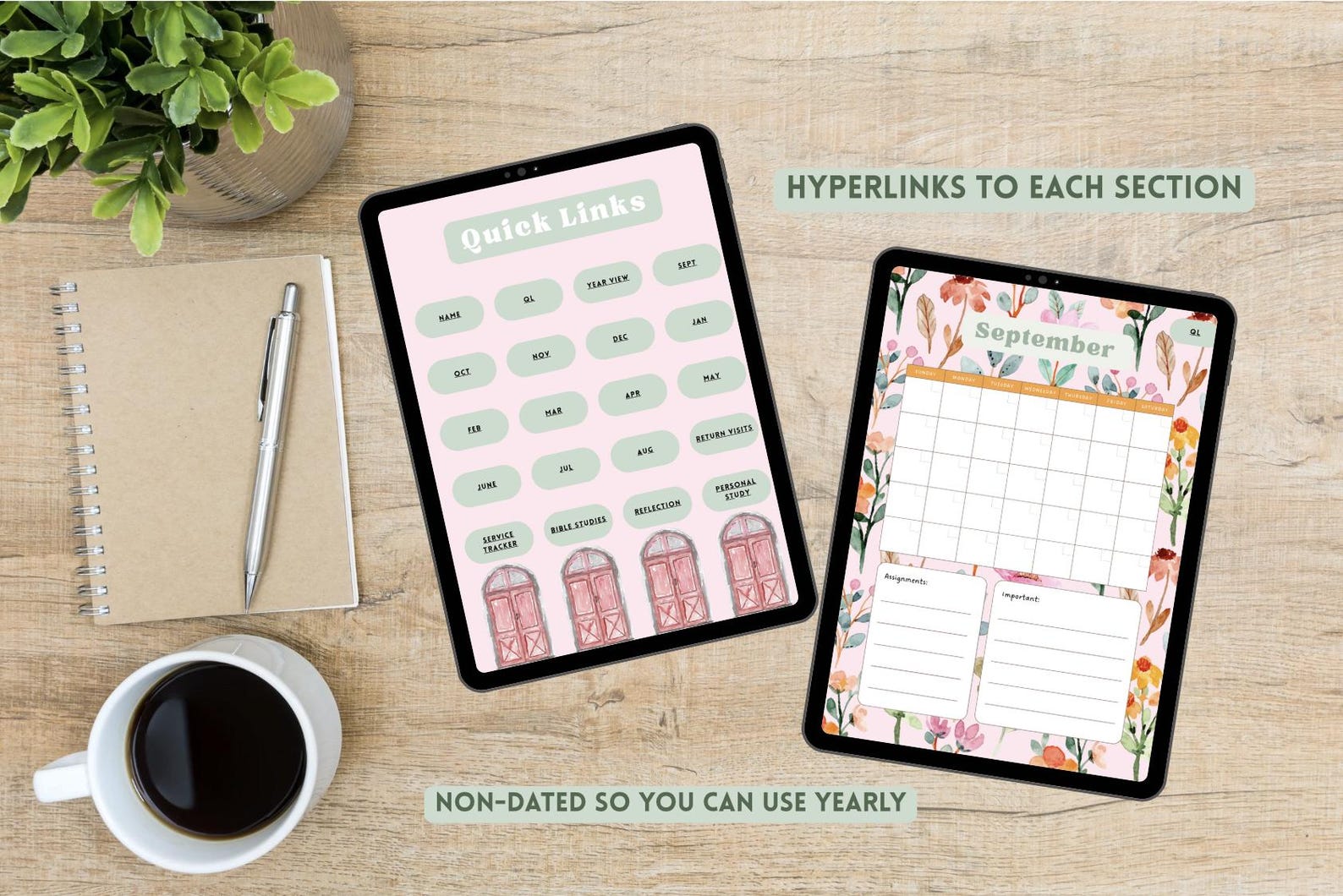 Digital Planner for Pioneers and Publishers, JW Service Planner, Non ...