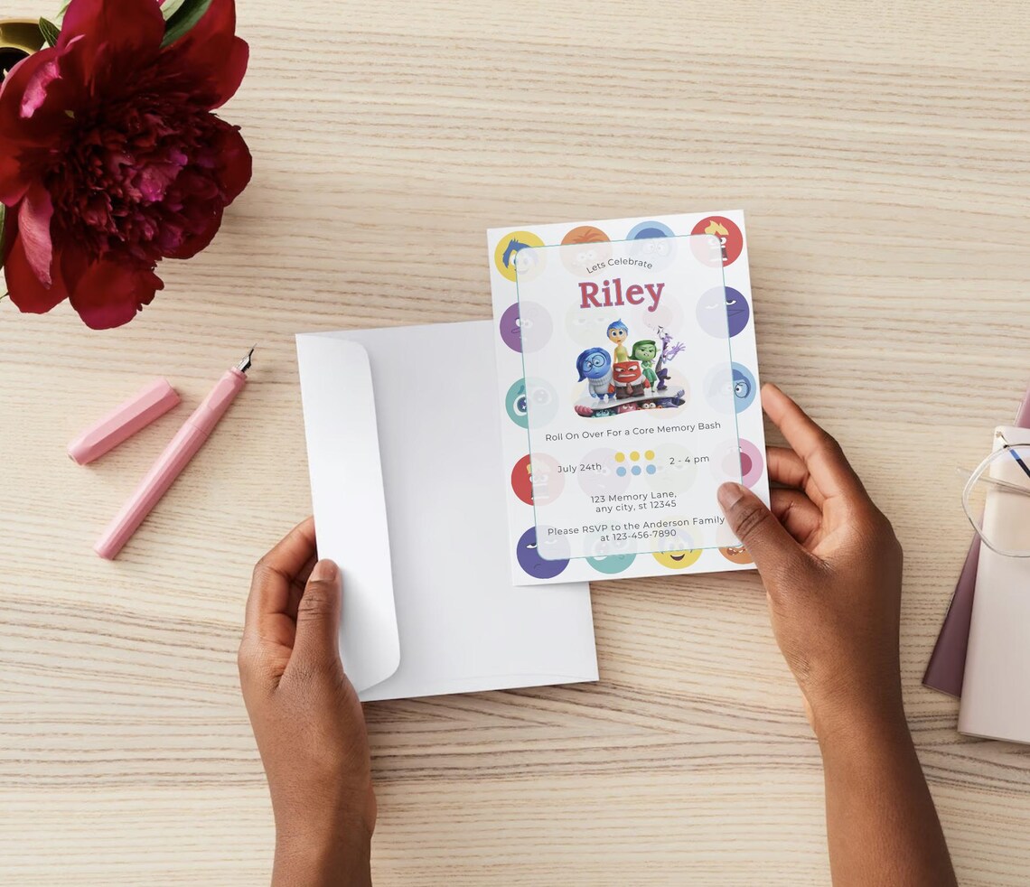 Inside Out 2 Invitation, Inside Out 2 Kids Party, Editable Template ...