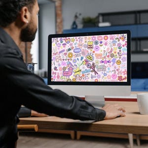 Retro Collage Sticker Affirmation Cutesy Desktop Wallpaper, Fun ...
